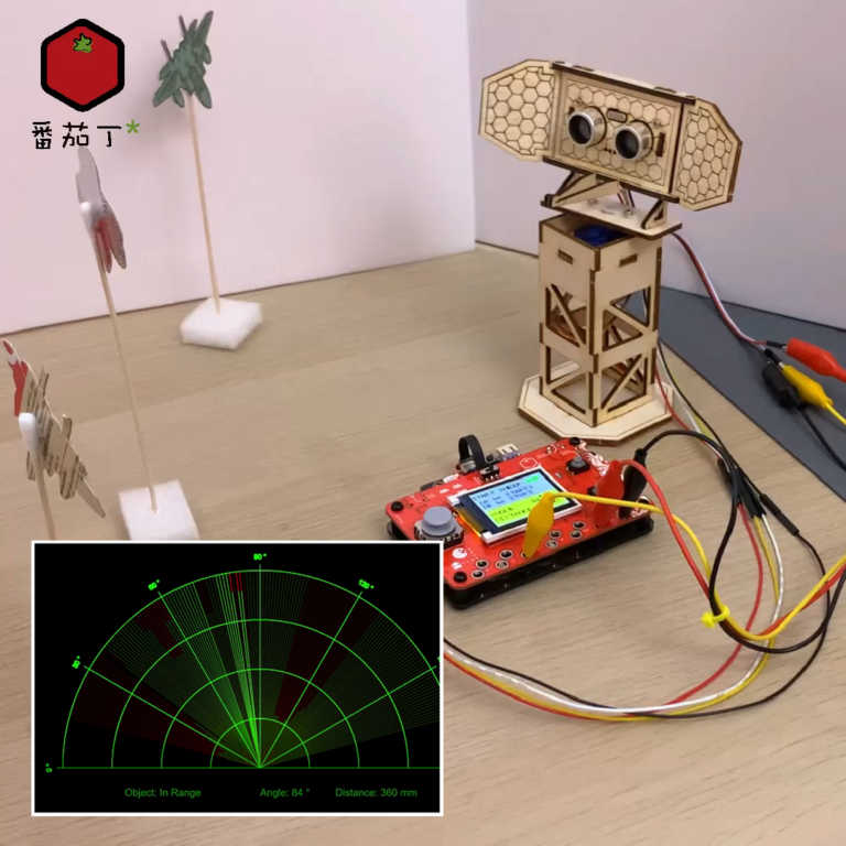 Project – micro:bit Ultrasonic Radar Educational DIY Kit – Tomato Cube